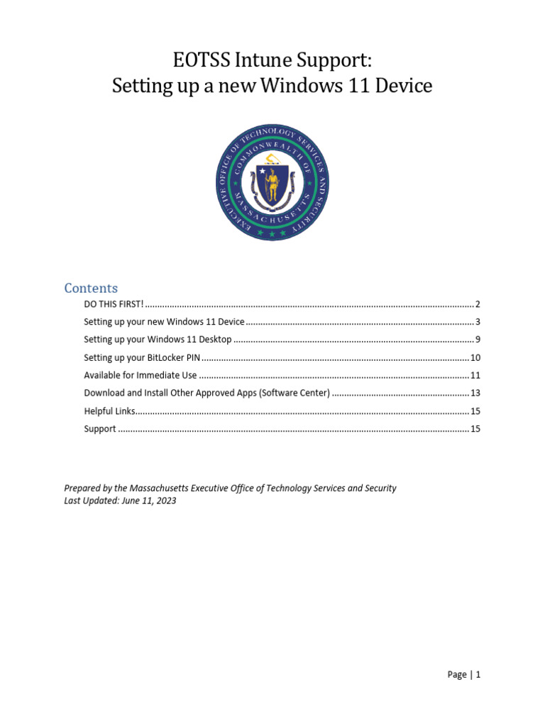 EOTSS - Windows11 Device Setup Instructions | PDF | Mobile App ...