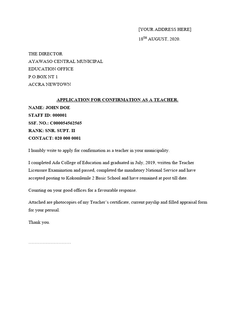 Ges Confirmation Letter | PDF