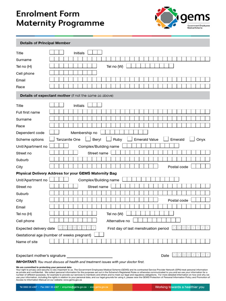 Maternity Enrolment Form P5 | PDF | Gemstone
