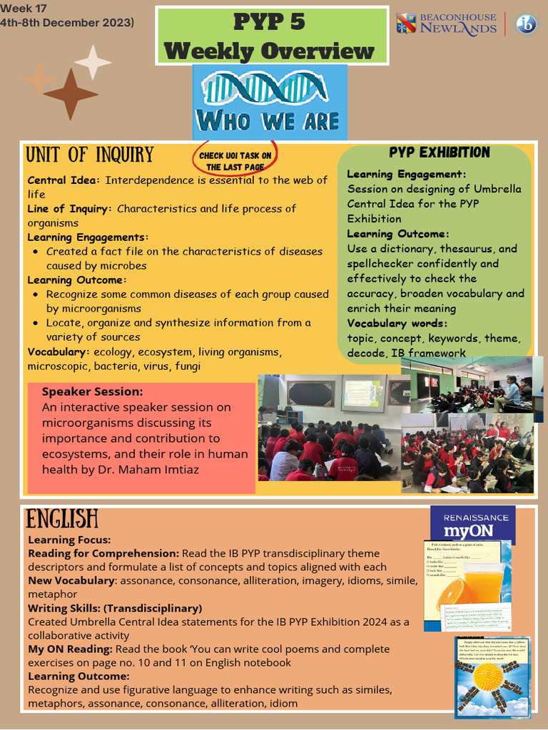 PYP 5-Weekly Overview-Week 17 | PDF | Ecosystem | Grassland