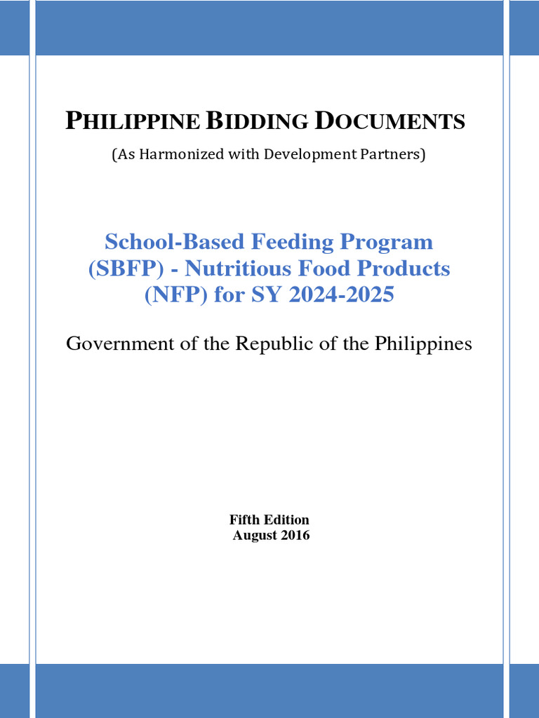 PBD SBFP NFP Sy 2024 2025 | PDF | Joint Venture | Procurement