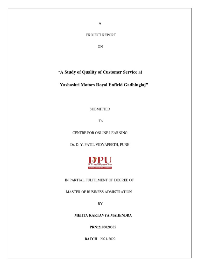 Marketing Management Sample Project | PDF | Methodology