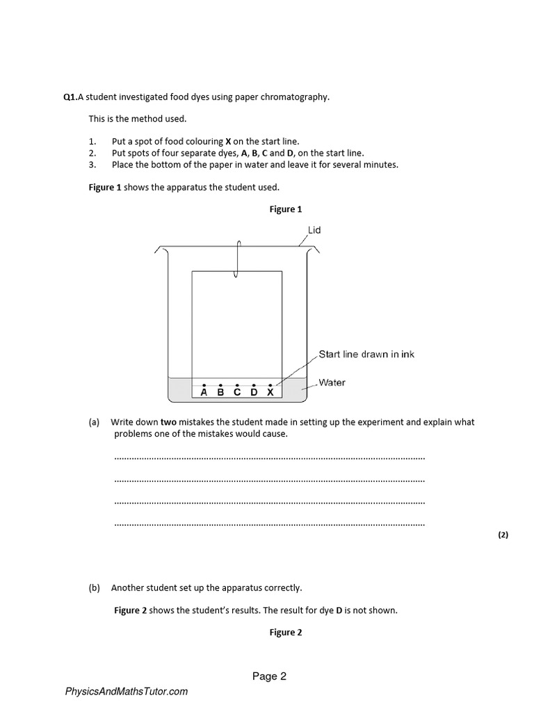 8.1 Purity, Formulations & Chromatography 3 QP | PDF | Chemistry ...