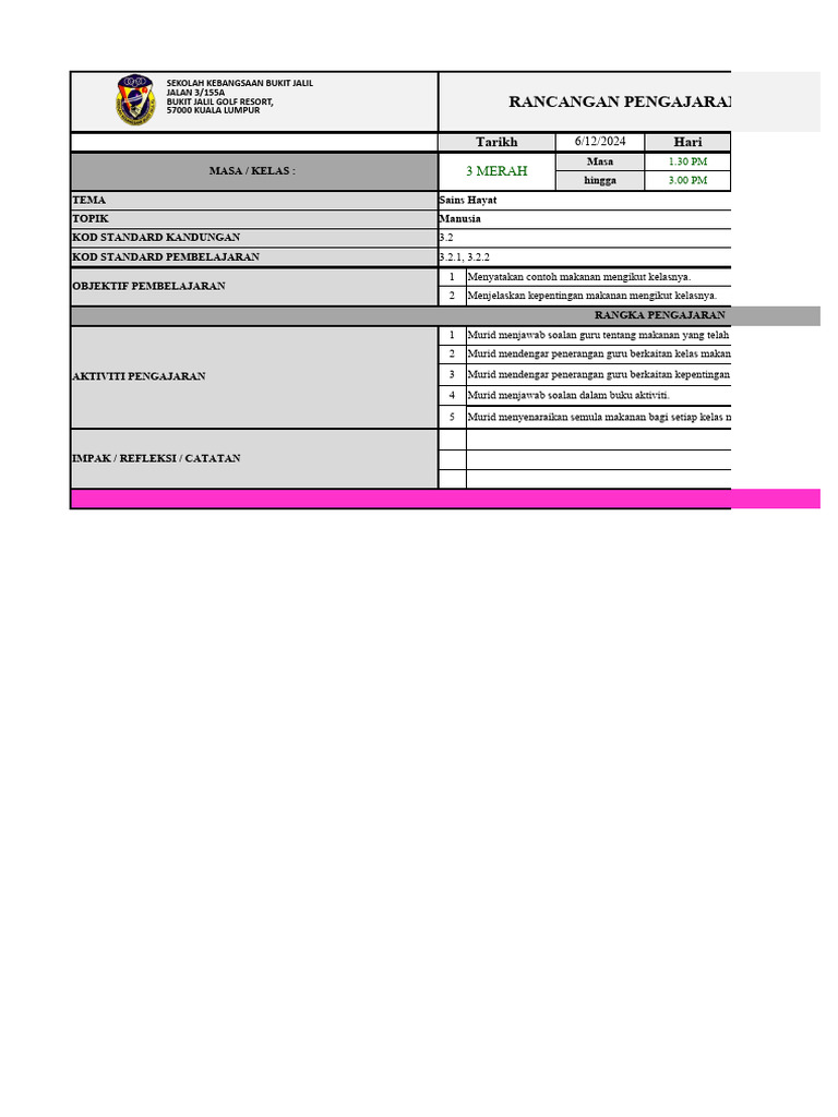 RPH Rabu 3M M13 | PDF
