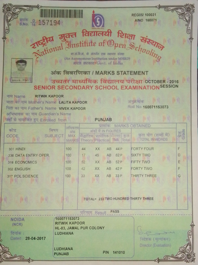 Scanned - 12 TH Certificate | PDF