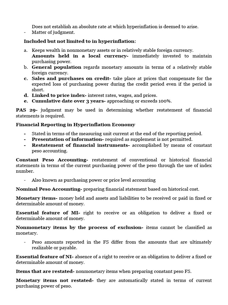 Hyperinflation Economy PAS 29 | PDF | Historical Cost | Economies