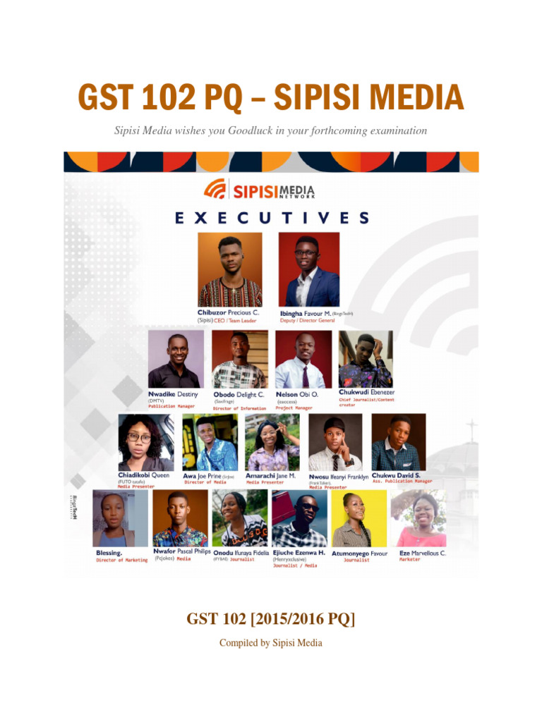 GST 102 PQ | PDF | Libraries | Syntax