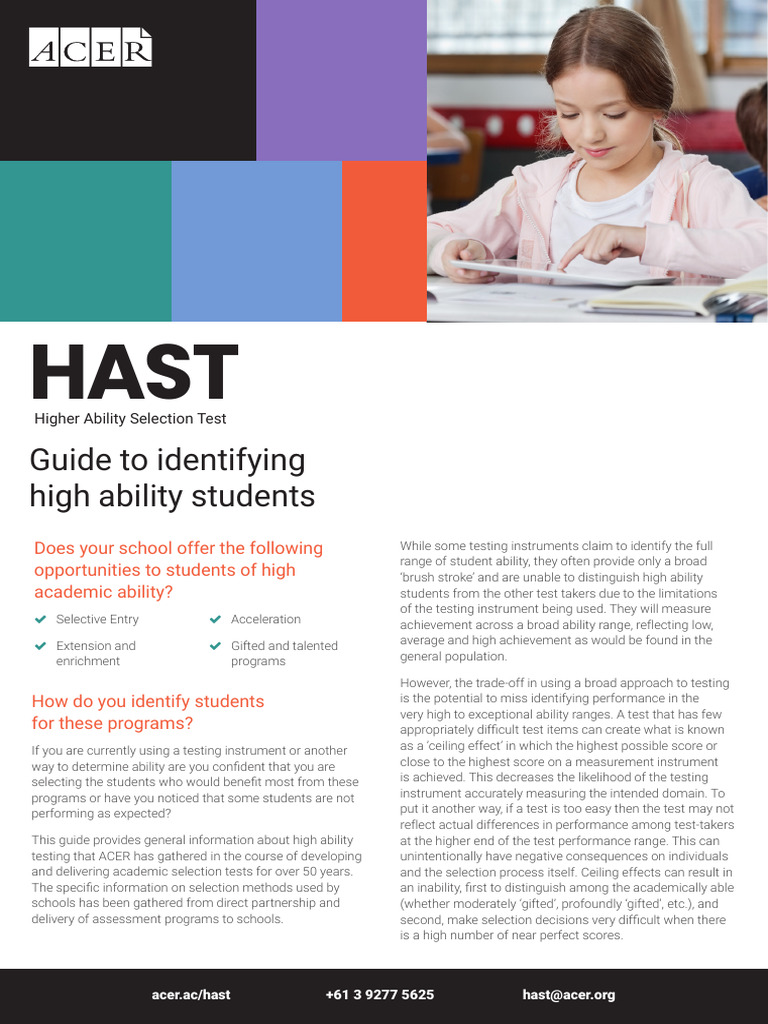 HAST Guide | PDF | Educational Assessment | Intellectual Giftedness