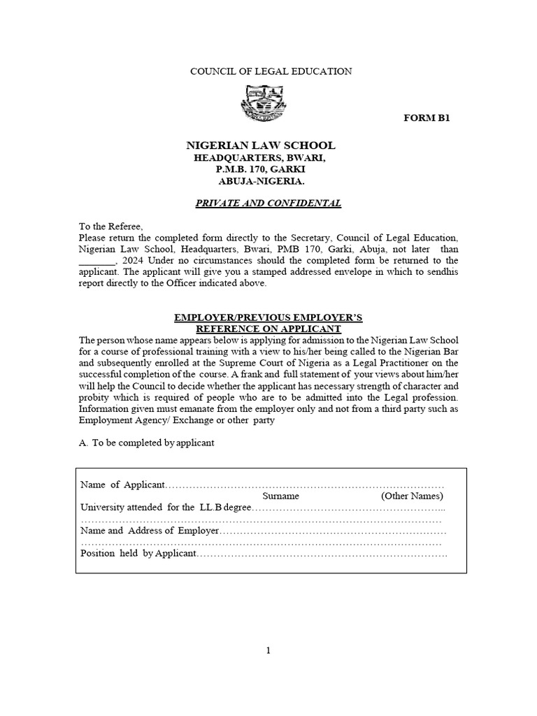 Form B1 | PDF | Legal Education | Common Law