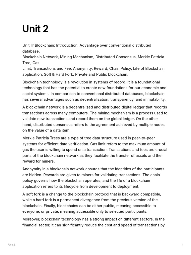 Unit 2 | PDF | Cryptocurrency | Bitcoin