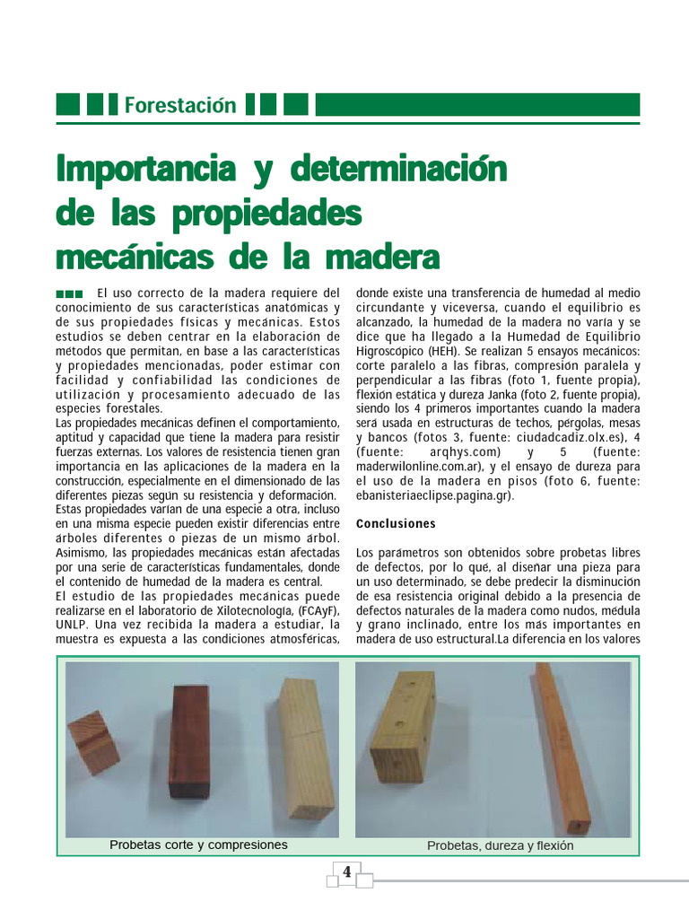 Ing. Forestal Refort, M. M. (2012) - Importancia y Determinación de Las Propiedades Mecánicas de ...