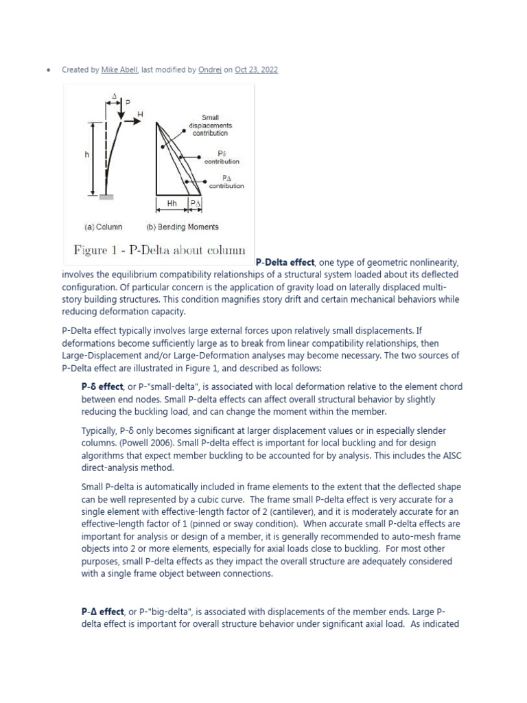 P Delta | PDF | Buckling | Deformation (Engineering)