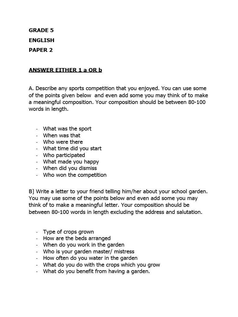 Grade 5 English PP Two | PDF