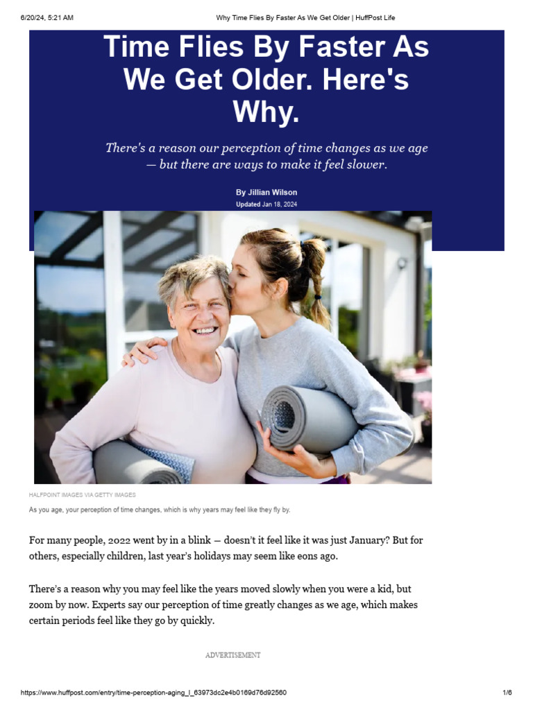Why Time Flies by Faster As We Get Older - HuffPost Life 2024 | PDF | Time Perception | Perception
