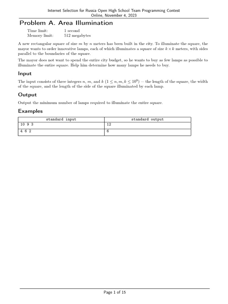 Ru Olymp Team SPB 2023 Problems English | PDF | Vertex (Graph Theory) | Area
