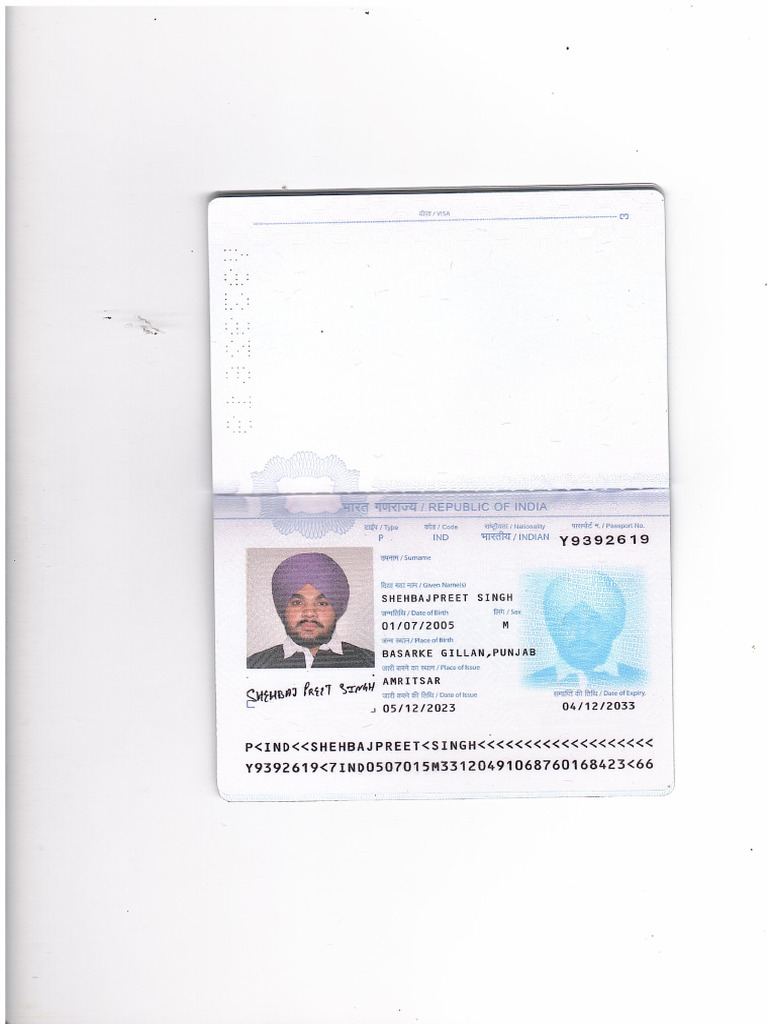 SHEHBAJPREET SINGH PASSPORT | PDF