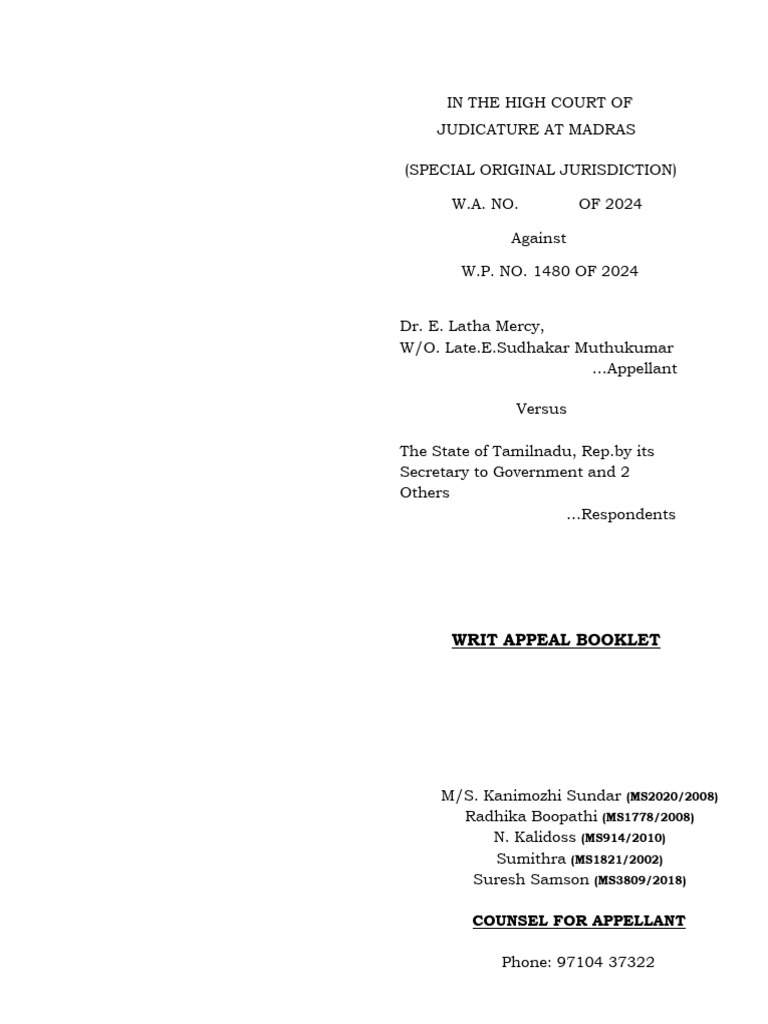 Docket Writ Appeal | PDF