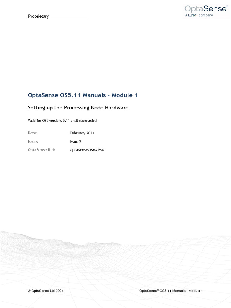 OptaSense OS5.11 Manuals - Module 1 - Setting Up The Processing Node ...