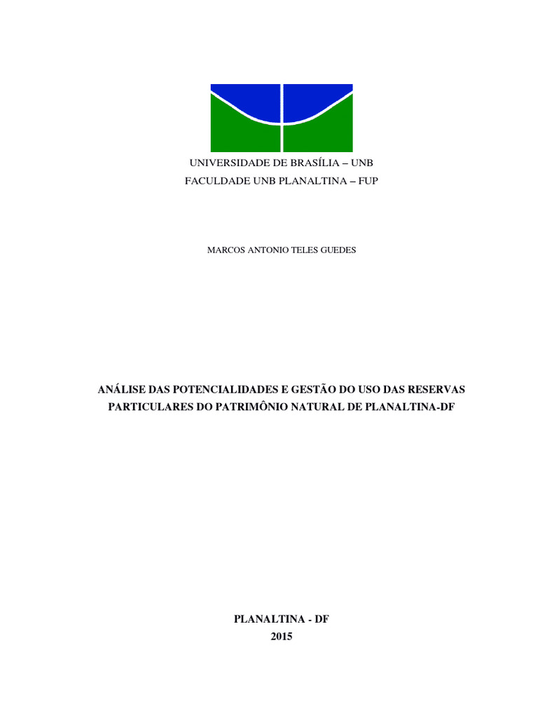 Gestão das Reservas Naturais em Planaltina | PDF | Área protegida ...