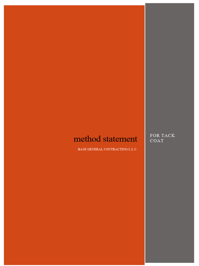 010 - Method Statement - Tack Coat | PDF | Occupational Safety And ...