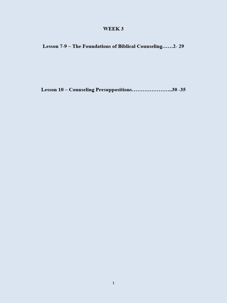 Foundations of Biblical Counseling | PDF | Baptism | Acts Of The Apostles