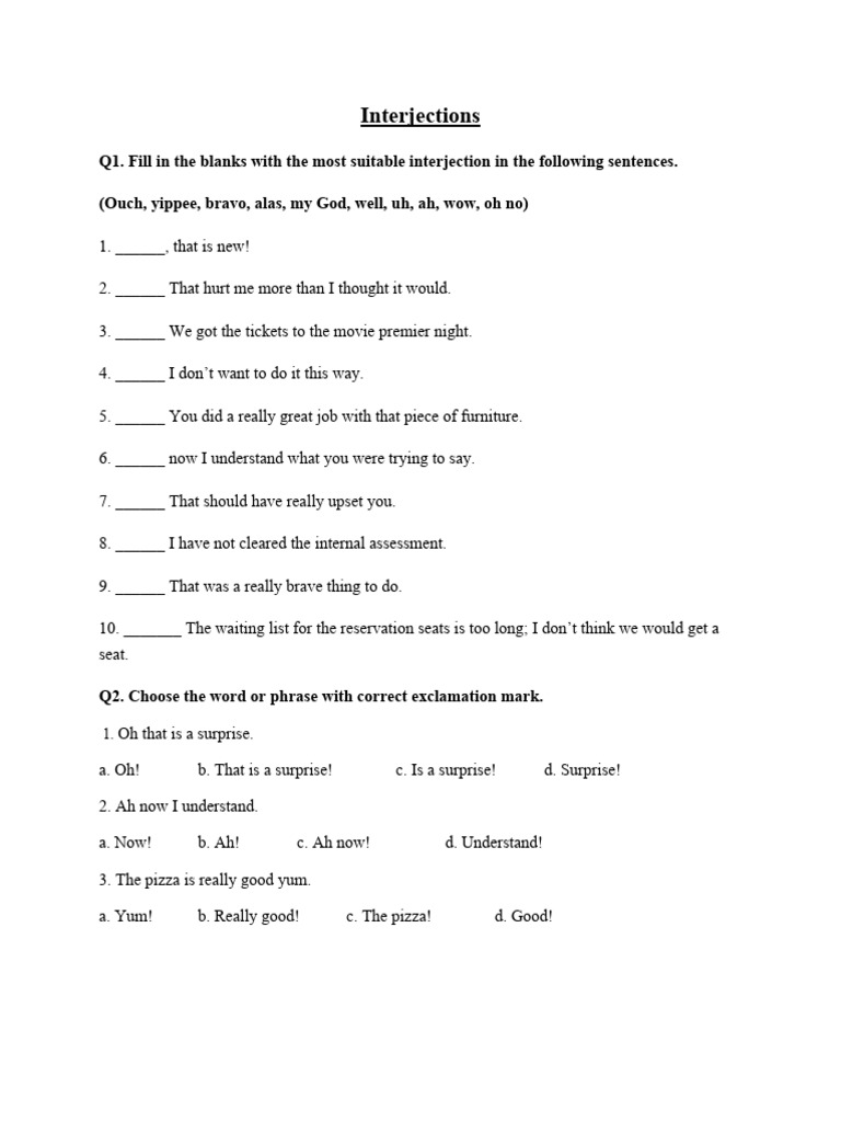Interjections | PDF