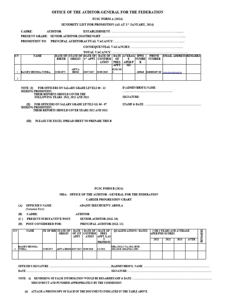 2024 FORMS A, B & EXCEL SHEET FOR SGLs 06 - 13 | PDF 2024 FORMS A, B & EXCEL SHEET FOR SGLs 06 - 13 | PDF