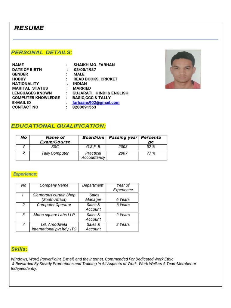 Farhan Resume | Download Free PDF | Business