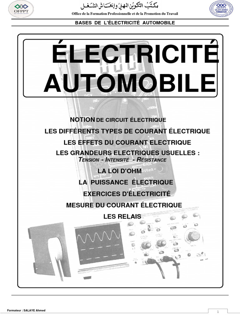 Bases de l'Électricité Automobile | PDF | Courant électrique | Électricité
