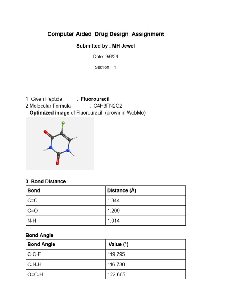 Computer Aided Drug Design Assignment | PDF | Chemical Bond | Molecular Orbital