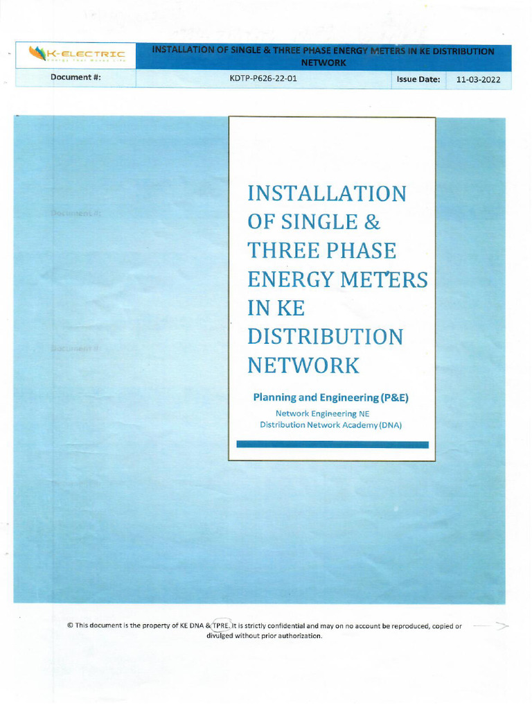 KDTP-P626-22-01 Inst. of Single & Three Phase Meters | PDF