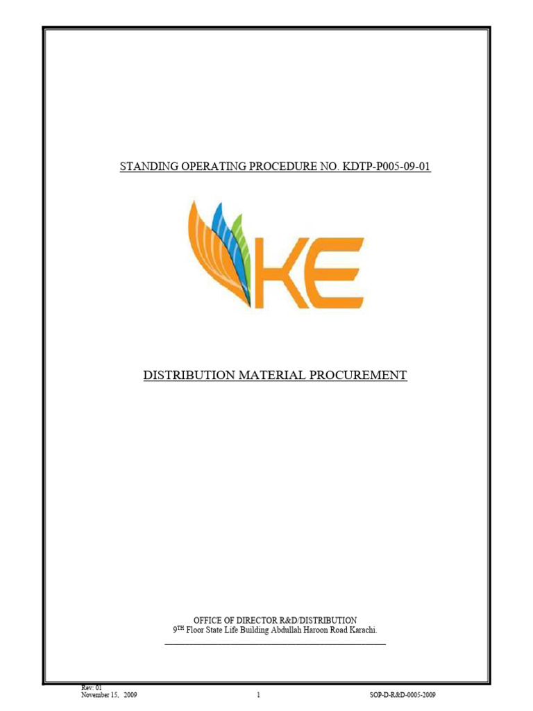 Procurement SOP for KE Distribution | PDF | Procurement | Business