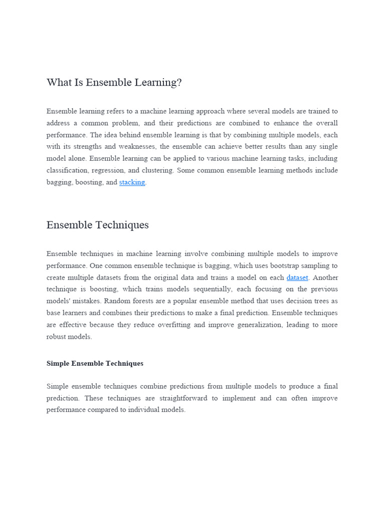 Ensemble Learning in Machine Learning | PDF | Data Mining | Statistics