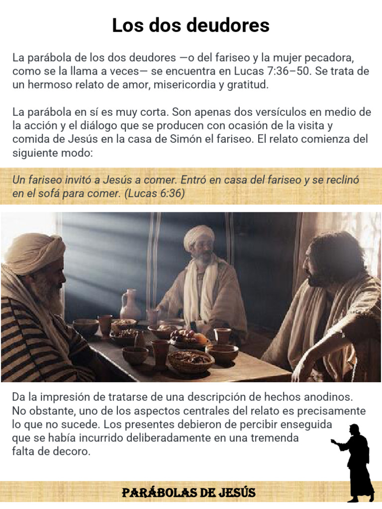 Parábolas de Jesús - Los Dos Deudores | PDF | Jesús | Pecado