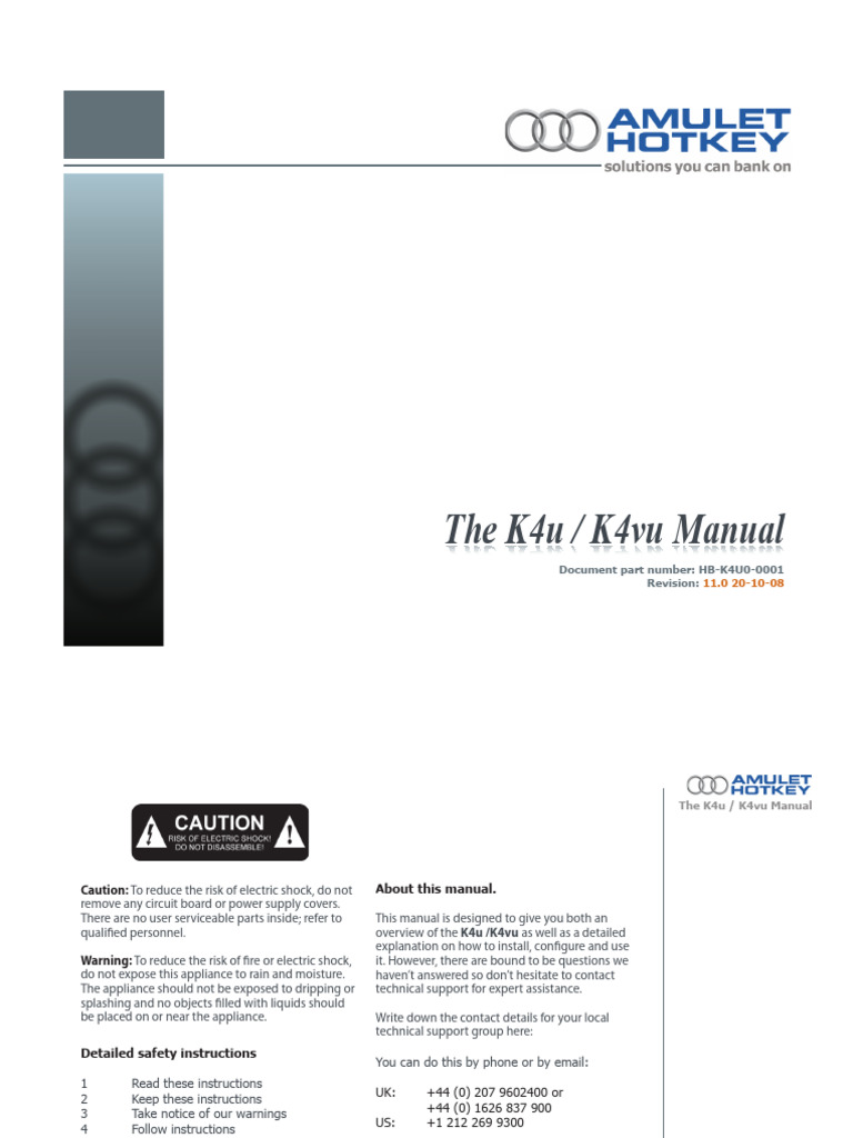 K4u-K4vu Manual v11 20-10-08 | PDF | Computer Keyboard | Usb