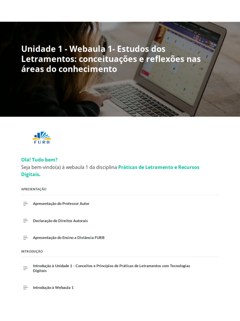 Unidade 1 Webaula 1 Estudos Dos Letramentos Conceituacoes e Reflexoes Nas Areas Do Conhecimento ...