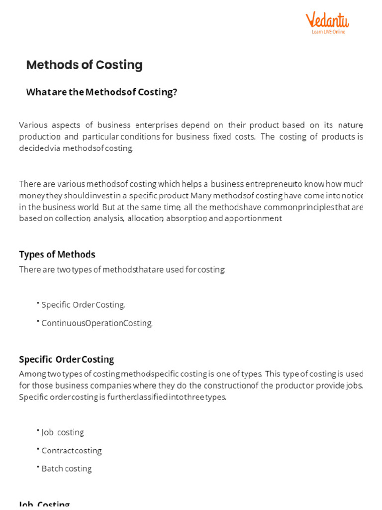 Methods of Costing | PDF