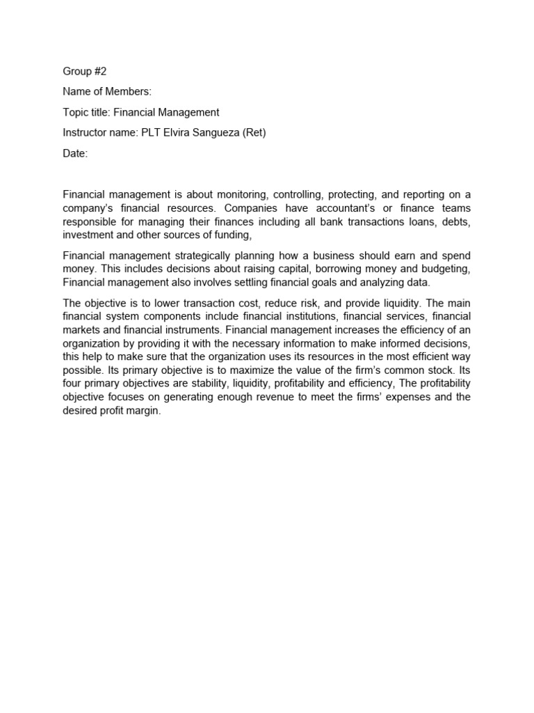 Reaction Paper OCC Financial Management | PDF