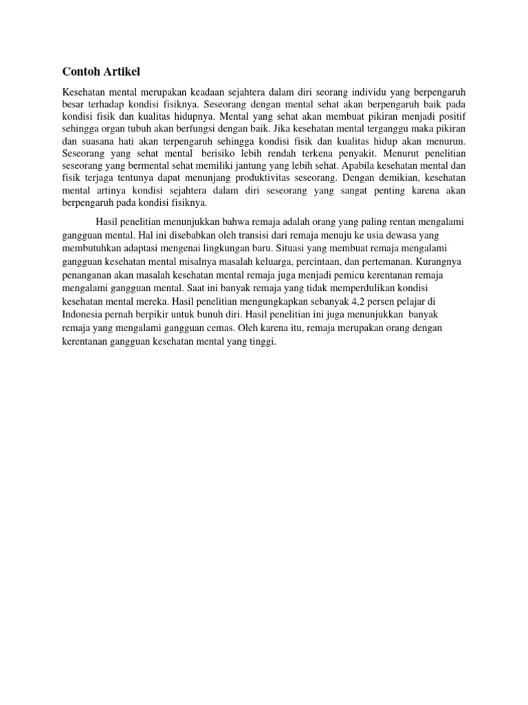 Contoh Artikel | PDF