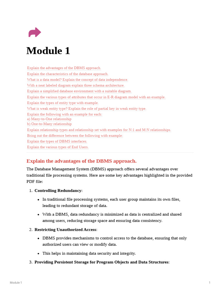 Module 1 Notion | PDF | Databases | Data Model