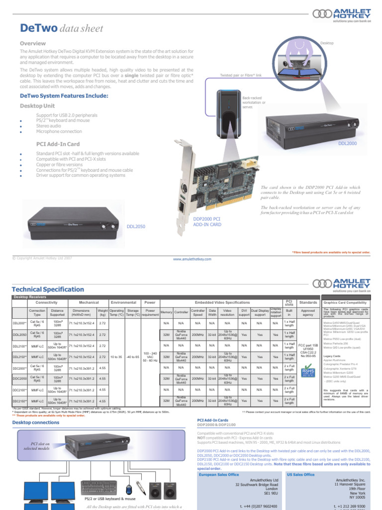 DeTwo Datasheet v11 07-11-08 | PDF | Desktop Computer | Computing