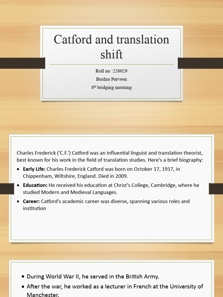 Catford and Translation Shift | PDF | Verb | English Language