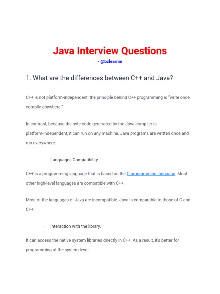 Java Interview Questions | PDF | Java Virtual Machine | Java (Programming Language)