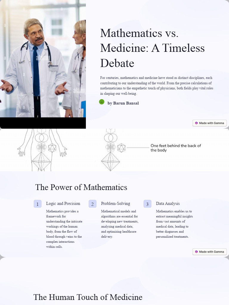 Mathematics Vs Medicine A Timeless Debate | PDF | Personalized Medicine | Medicine