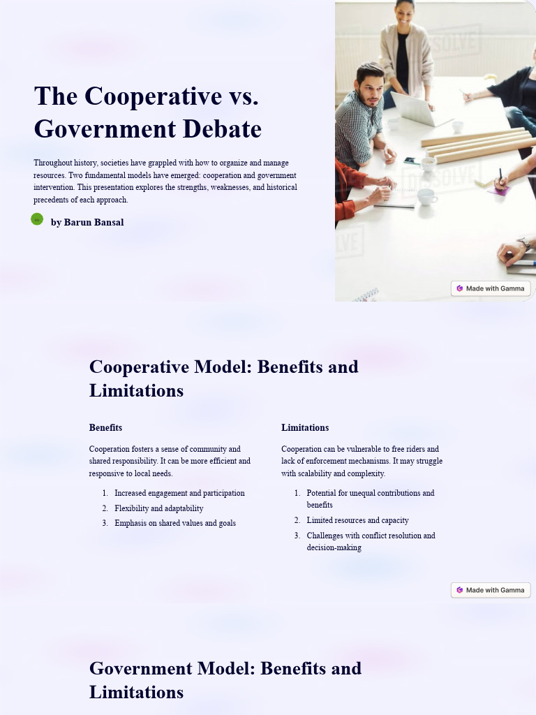 The Cooperative Vs Government Debate | PDF | Market (Economics ...