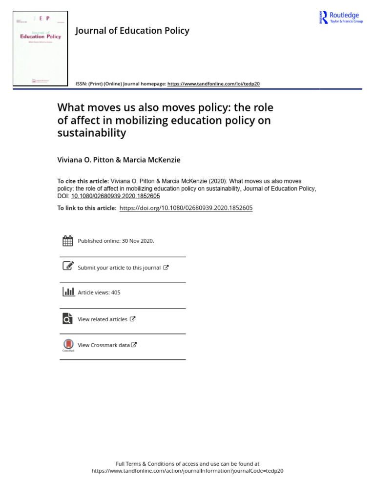 McKenzie What Moves Us Also Moves Policy - The Role of Affect in ... McKenzie What Moves Us Also Moves Policy - The Role of Affect in ...