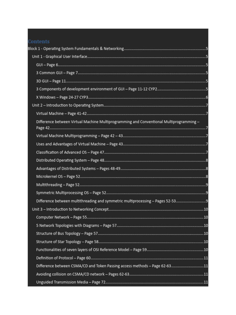 Mcs 022 Operating Systems Networking Management Study Notes | PDF ...