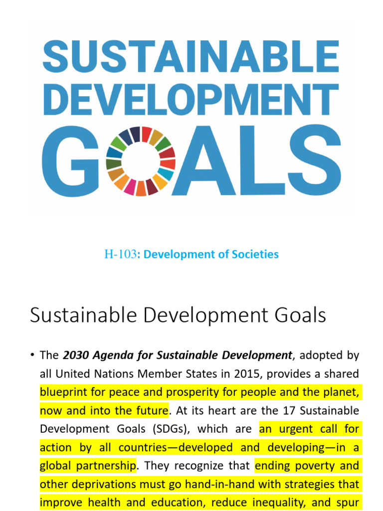 Lecture 15 - Sustainable Development Goals | PDF | Sustainability | Poverty