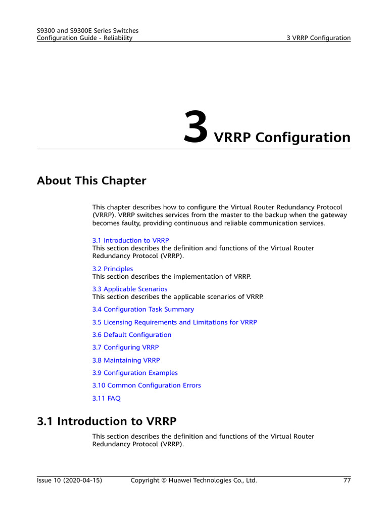 01-03 VRRP Configuration | PDF | Network Switch | Router (Computing)