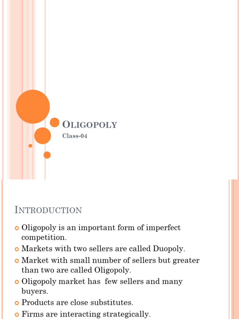 Introduction To Oligopoly | PDF | Finance & Money Management